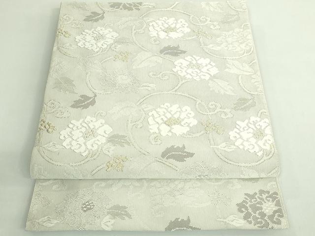 平和屋着物■極上　西陣　河村織物　河村つづれ　八寸名古屋帯　唐織　花唐草　金糸　逸品　DZAB1473kh5