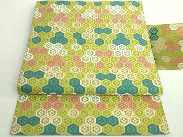 平和屋着物■極上　俵屋　人間国宝　喜多川平朗  有職織物　九寸名古屋帯　亀甲文　逸品　DZAB1511kh5