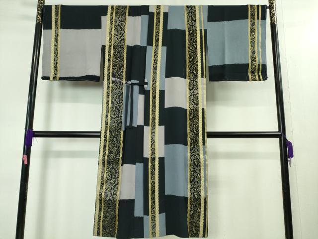 平和屋着物■極上　道中着　ロング丈　レース　変わり市松　逸品　未使用　DZAB1585kh5