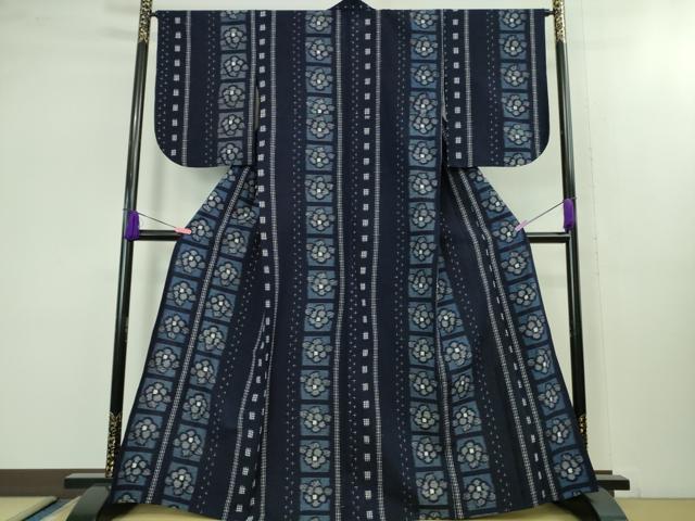 平和屋本店■極上　久留米絣　単衣　綿　花間道　逸品　DZAB1597kh5