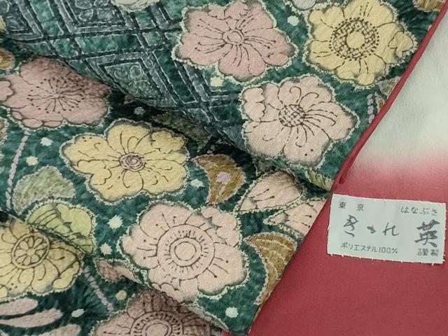 平和屋着物■極上　洗える最高級着物　＜英＞はなぶさ謹製　小紋　辻が花　逸品　DZAB1603kh5