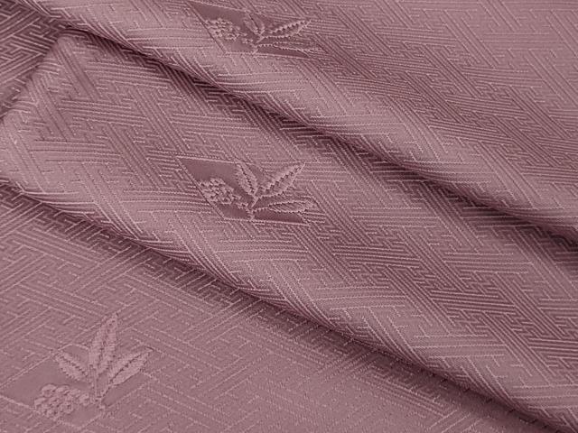 平和屋着物■極上　色無地　工字繋ぎ　南天草葉地紋　菖蒲色　逸品　DZAB1707kh5