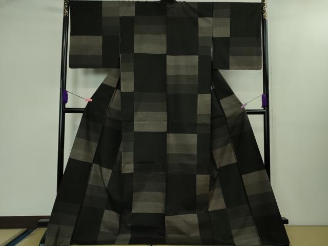 平和屋着物■極上　本場大島紬　9マルキ　変わり市松　ロング丈　逸品　DZAB1724kh5