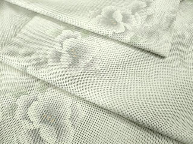 平和屋本店■極上　本場大島紬　白大島　9マルキ　草花文　逸品　未使用　DZAB1730kh5