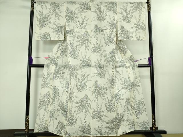 平和屋着物■極上　夏物　紗紬　草花文　象牙色地　逸品　DZAB1750kh5