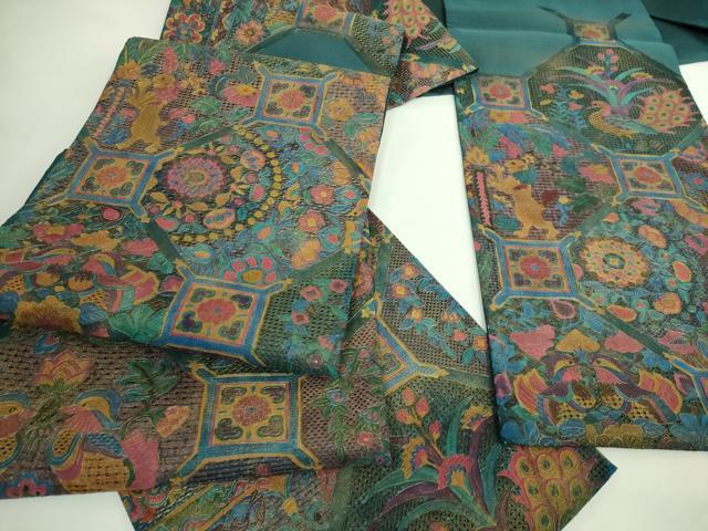 平和屋本店●極上　中国三大刺繍　スワトウ相良刺繍　総刺繍　袋帯　蜀江鳥獣花文　金糸　逸品　DZAB1813kh6