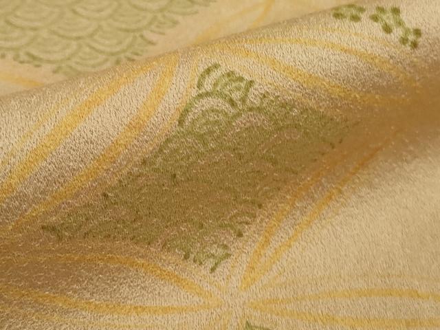 平和屋本店○極上 銀座 志ま亀 小紋 絞り 菱文 洗柿色地 たとう紙付き