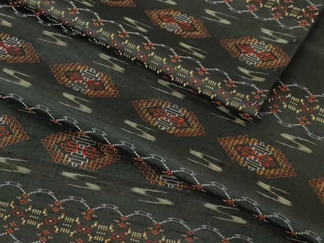 平和屋本店●極上　本場琉球　読谷山花織　紬地　訪問着　羊羹色地　逸品　未使用　DZAB1946kh6