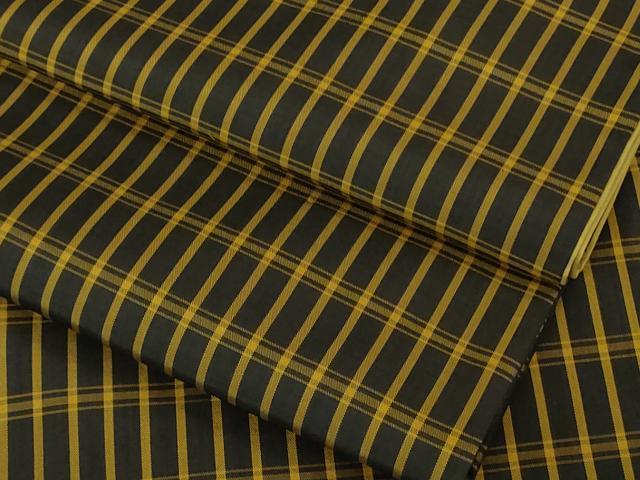 平和屋本店●極上　本場黄八丈　黒八丈　紬　平織　格子　逸品　DZAB1958kh6
