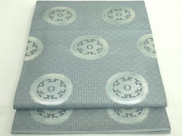 平和屋本店●極上　三代目　龍村光峯　六通柄　本袋帯　糸屋銀繍　銀糸　逸品　DZAB2003kh6