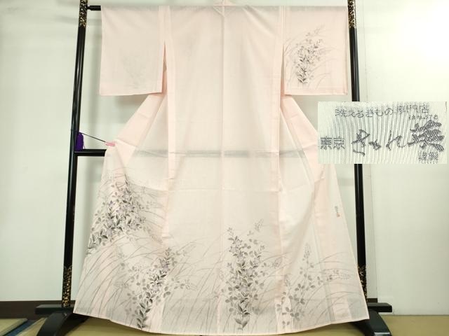 平和屋本店＊極上　夏物　洗える最高級着物　＜英＞はなぶさ謹製　訪問着　作家物　手描き　桔梗　逸品　未使用　DZAB2219kh6