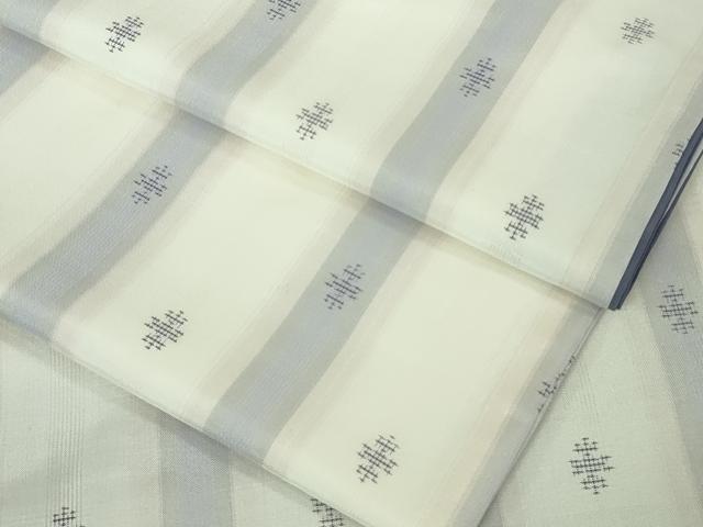 平和屋本店●極上　本場大島紬　白大島　吉祥間道　やまと誂製　逸品　DZAB2254kh6