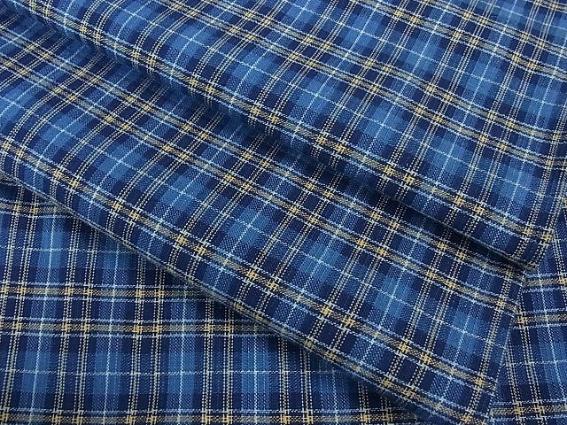 平和屋本店■極上　国指定無形文化財　丹波布　単衣　格子　逸品　3kh1122