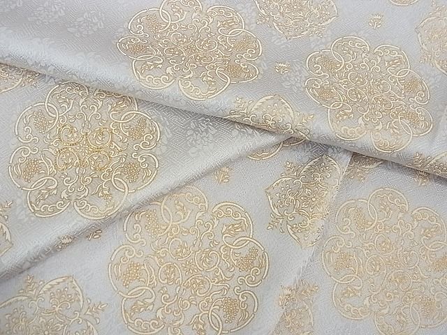 平和屋本店■極上　訪問着　単衣　駒刺繍　宝相華　月白色地　金彩　逸品　DZAA0475kh4