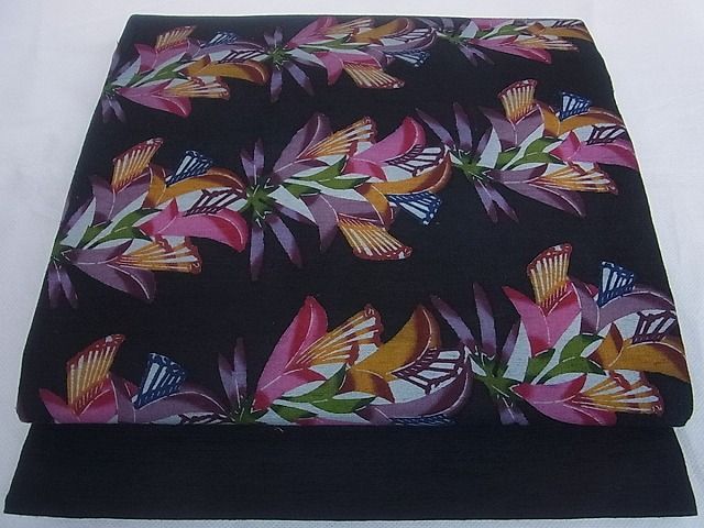 平和屋本店■希少　人間国宝　玉那覇有公　本場琉球紅型　九寸名古屋帯　紬地　逸品　kh352