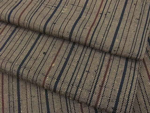 平和屋本店■極上　紬　ざざんざ織　伊兵衛織　単衣　間道　逸品　n-zb0310