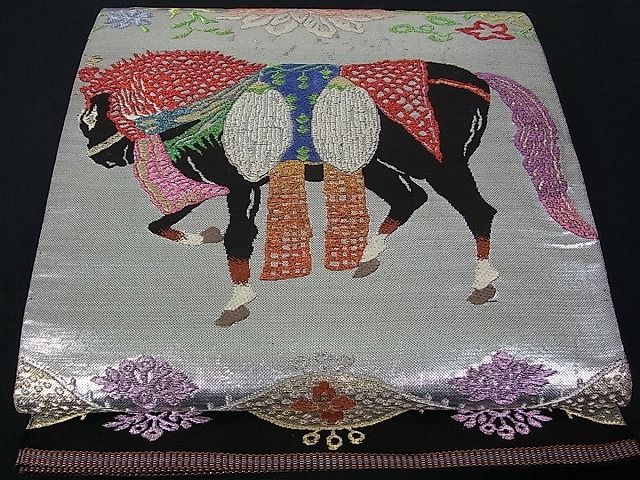 平和屋本店■極上 龍村平蔵製 本袋帯 天竺装駒 逸品s2827