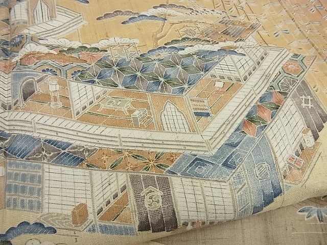 平和屋本店□極上 染織の名門 しょうざん 生紬 訪問着 単衣 人物