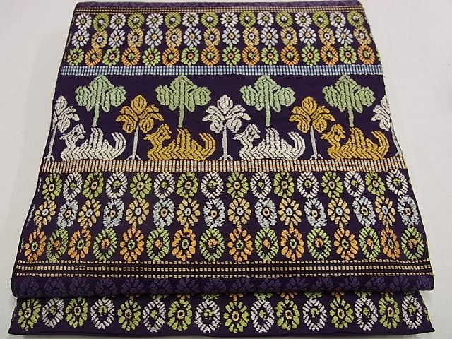 平和屋本店■極上　龍村平蔵製　本袋帯　島いちご　逸品s6859