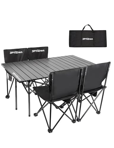 アウトドア テーブル チェア 4点セット バーベキュー アルミテーブル椅子 ベンチセット 軽量 折り畳み 組立簡単 収納バッグ付