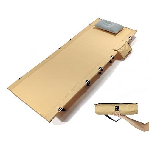 コット キャンプ アウトドアベッド 超軽量 コンパクト 折りたたみ式 静音設計 耐荷重150kg 防水 通気性 防災 車中泊 枕と収納バッグ付