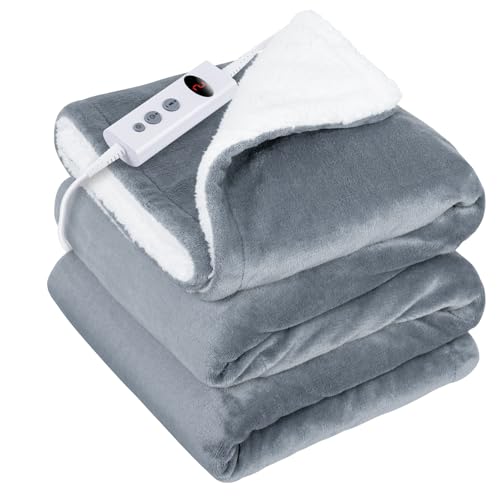 電気毛布 敷き 掛け 膝掛け ブランケット 200×140cm大きめ掛け敷き兼用 ダブルサイズ 大きい 厚手 暖かい 洗える PSE認証