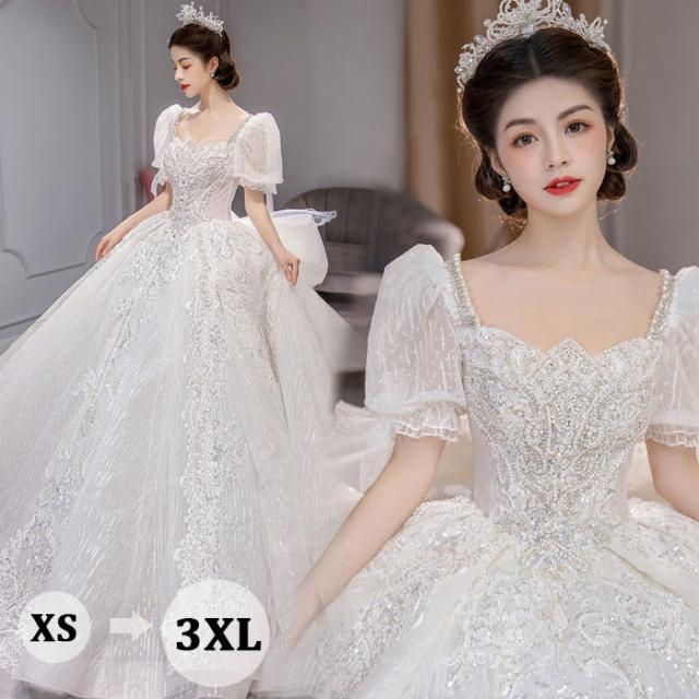 新作 ウエディングドレス レディース ワンピース 結婚式 花嫁 二次会 レース リボン ドレス 少女 女性 腰縛り メッシュ フォーマル パーティー ロングワンピース