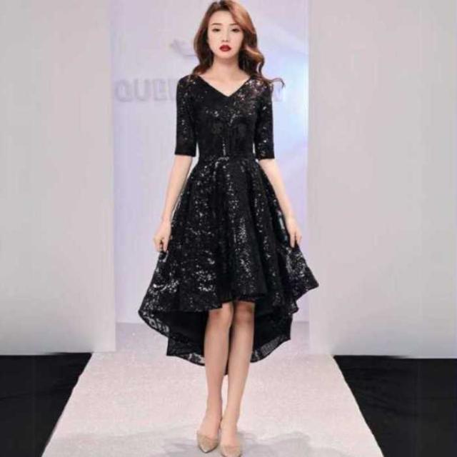 きれいめ レディースファッション ワンピース ドレス XS S M L XL 2XL 3XL ブラックドレス 20代 30代 40代 50代 春服 秋服 冬服 ロングワンピース 半袖 フォーマル 膝