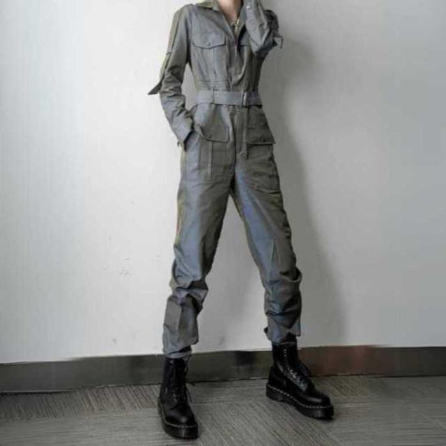 きれいめ レディースファッション オールインワン ジャンプスーツ S M L XL 細身シルエット ウエストベルト 存在感のある個性的なオールインワン 20代 30代 40代 50代 春服 夏服 秋服