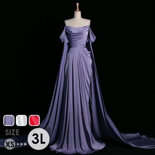 ドレス 大人 袖付き ワンピース 花柄 半袖 ピアノ 発表会 ロングドレス オフショルダー 大きいサイズ 小さいサイズ 演奏会 結婚式