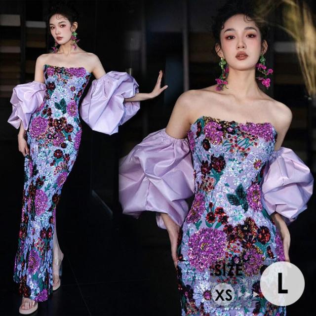 マーメイドドレス キラキラ 大人 ワンピース 2WAYS ドレス ピアノ 発表会 小柄 ロングドレス 小さいサイズ