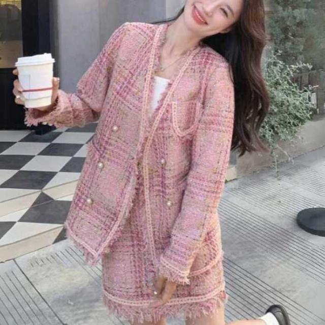 きれいめ レディースファッション ツィード セットアップ レディース S M L XL ツィードセットアップ清楚で個性的な大人セットアップ 20代 30代 40代 50代 60代 70代 カジュアル