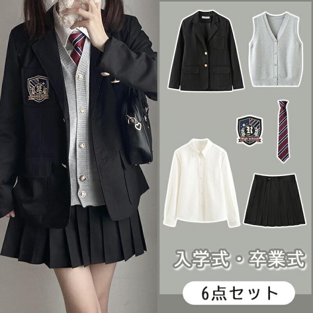 6点セット 卒業式スーツ 入学式卒業式 スーツ 女の子 学生服 上下セット【スーツ】【制服】【フォーマル】ブレザー