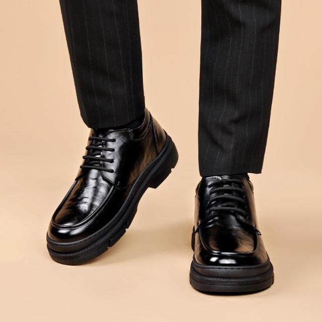 ファッション 春 夏 秋 冬 メンズ 男性 シューズ 靴 おしゃれ かっこいい モテる おすすめ 紳士 革靴 冬 ベルベット ハイ カット 紳士靴 ビジネス フォーマル 大きい スノーブーツ 厚底 レ