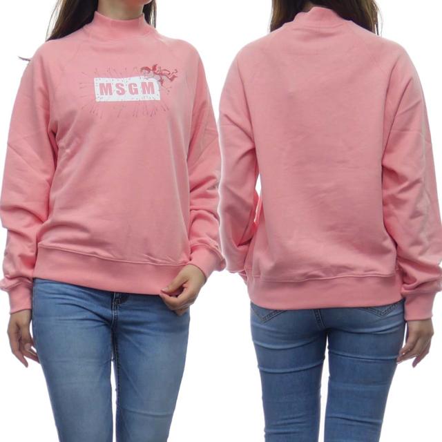 旧作お買い得セール！ MSGM エムエスジーエム トレーナー レディース コットン 綿100％ 2941MDM70 207799 ピンク