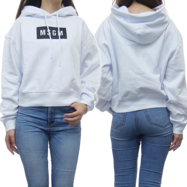 旧作お買い得セール！ MSGM エムエスジーエム パーカー レディース プルオーバー コットン 綿100％ 2941MDM177 207799 ホワイト