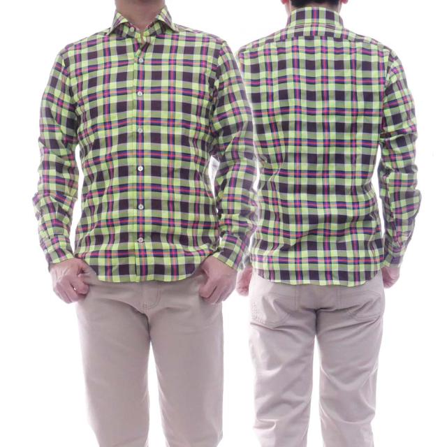 旧作お買い得セール！ GIANNETTO ジャンネット カッタウェイシャツ メンズ VINCI FIT / 01410/01 グリーン