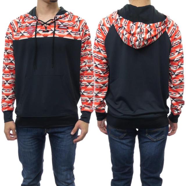 旧作お買い得セール！ DIESEL ディーゼル パーカー メンズ プルオーバー A06618 0TEAV / AMST-ZONNIE-HT20 ブラック×レッド