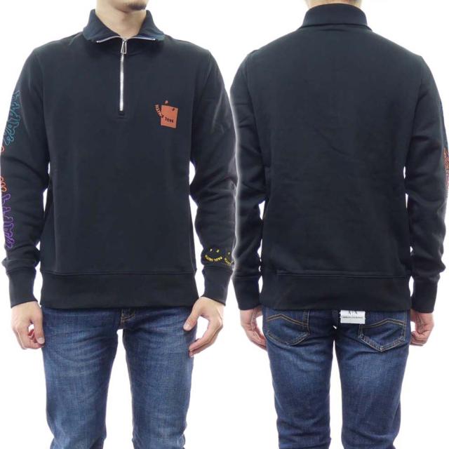 旧作お買い得セール！ PS PAUL SMITH ポールスミス トレーナー メンズ コットン 綿100％ ハーフジップアップ M2R 204XP JP21169 ブラック