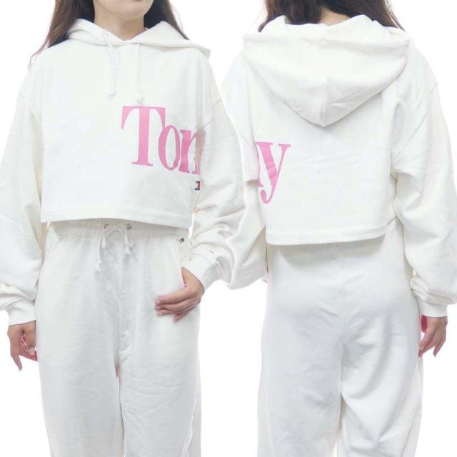 旧作お買い得セール！  JEANS トミージーンズ トミーヒルフィガー パーカー レディース プルオーバー DW0DW13577 オフホワイト