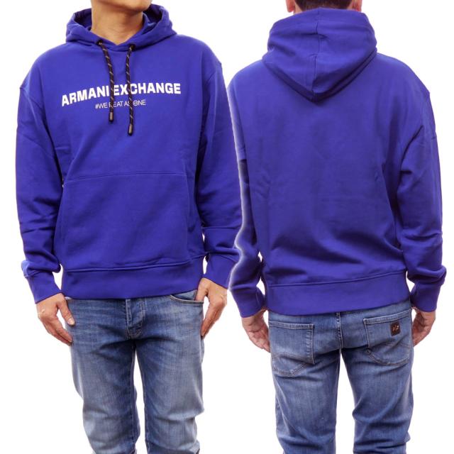 旧作お買い得セール！ ARMANI EXCHANGE A/X アルマーニエクスチェンジ パーカー メンズ プルオーバー 6RZMHF ZJDGZ ブルー