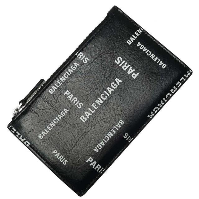 旧作お買い得セール！ BALENCIAGA バレンシアガ ウォレット メンズ カードケース（小銭入れ付き） 640535 2AAOC / SIGN L CO ＆ CA H ENL ブラック