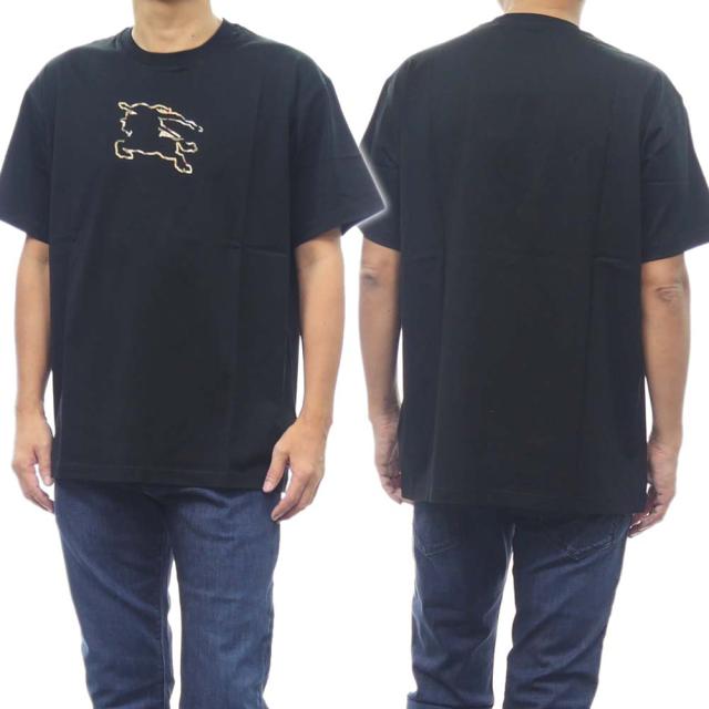 旧作お買い得セール！ BURBERRY バーバリー Tシャツ メンズ 半袖 クルーネック コットン 綿100％ 8070681 1 / PADBURY ブラック