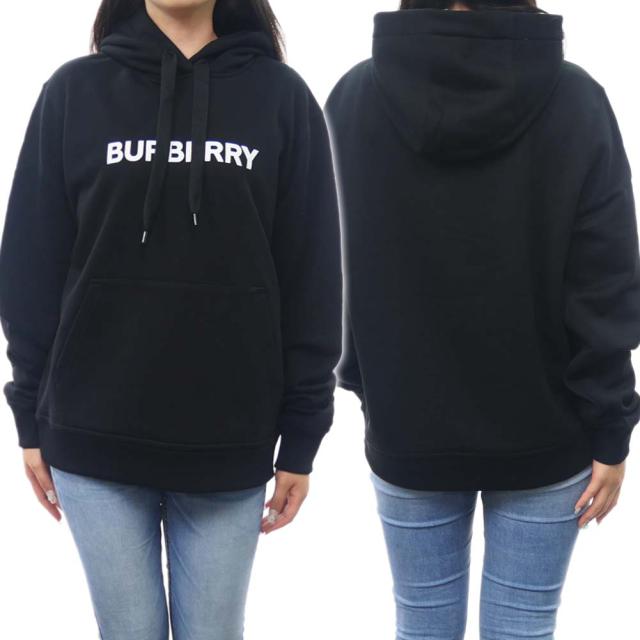 旧作お買い得セール！ BURBERRY バーバリー パーカー レディース プルオーバー コットン 綿100％ 8054386 1 / POULER BRN ブラック