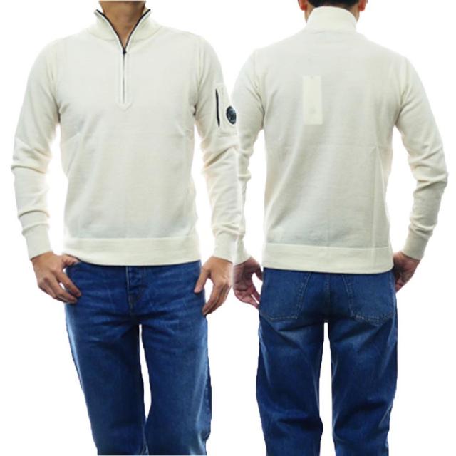 旧作お買い得セール！ C.P. COMPANY シーピーカンパニー セーター メンズ ハーフジップ ニット 15CMKN073A 005528A アイボリー