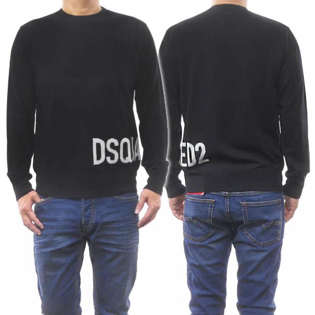 旧作お買い得セール！ DSQUARED2 ディースクエアード セーター メンズ クルーネック ニット S74HA1377 S18332 ブラック