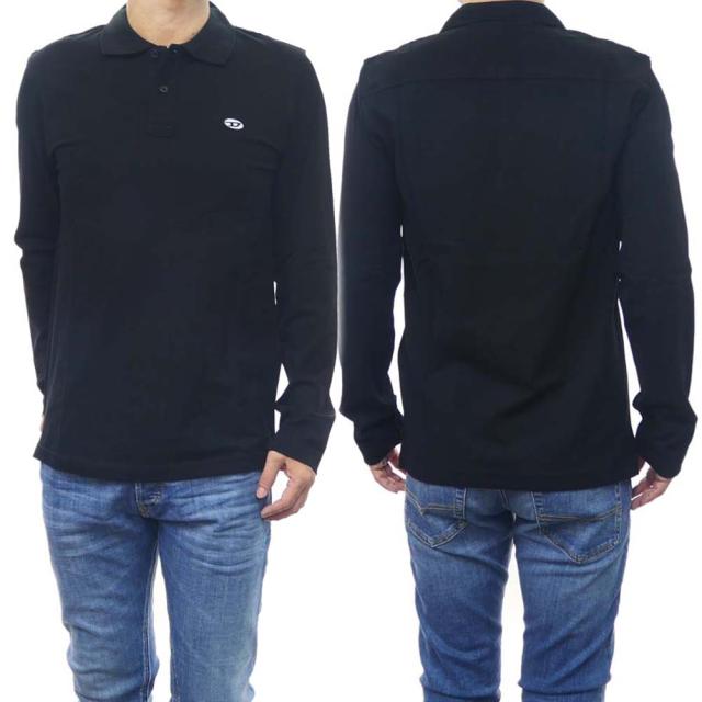 旧作お買い得セール！ DIESEL ディーゼル ポロシャツ 長袖 メンズ鹿の子 コットン 綿100％ A06317 0AIJR / T-SMITH-LS-DOVAL-PJ ブラック