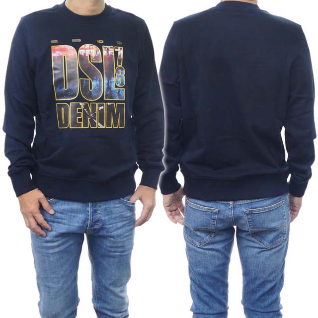 旧作お買い得セール！ DIESEL ディーゼル トレーナー メンズ A11075 0JFAV / S-GINN-L3 ネイビー