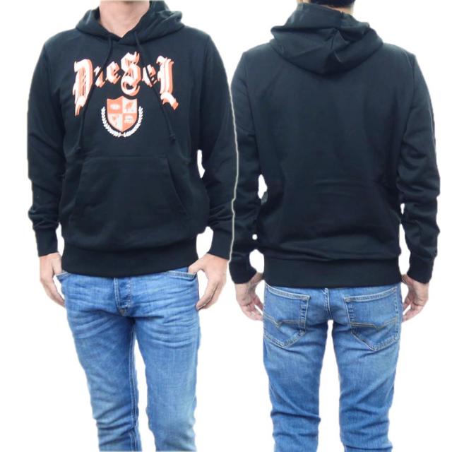 旧作お買い得セール！ DIESEL ディーゼル パーカー メンズ プルオーバー A11059 0HAYT / S-GINN-HOOD-K20-SWEAT-SHIRT ブラック