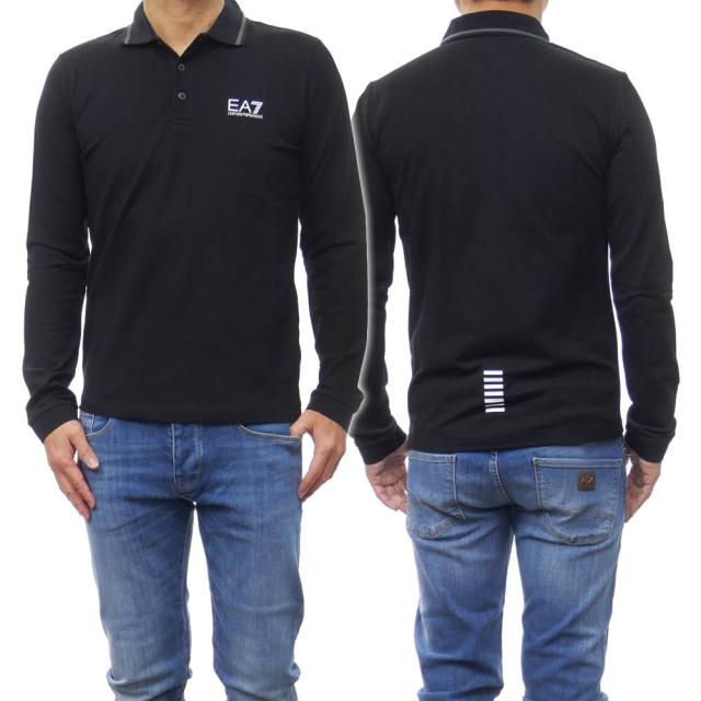 旧作お買い得セール！ EMPORIO ARMANI エンポリオアルマーニ EA7 ポロシャツ 長袖 メンズ 8NPF07 PJ04Z ブラック